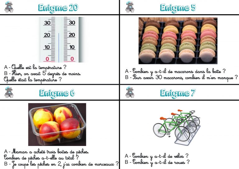 Énigmes - Les activités de maman