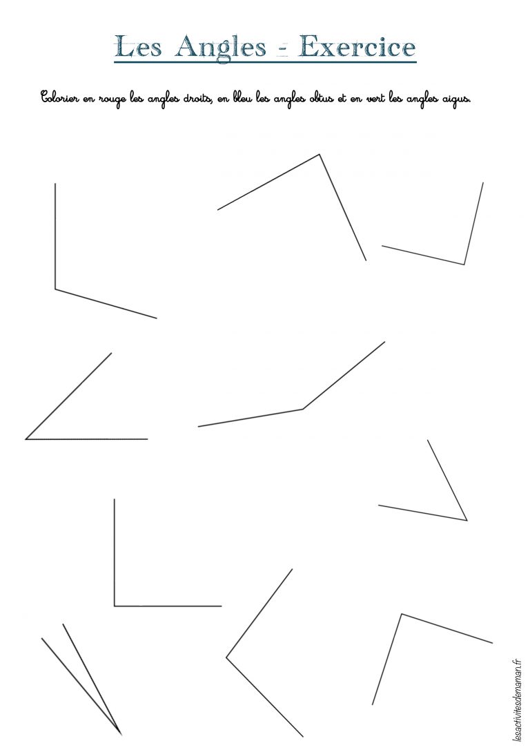 Les angles - Les activités de maman